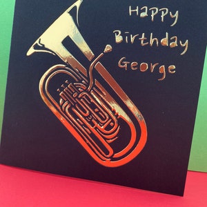 Personalised Tuba Birthday Card - Brass Band, Orchestra, Music, Paper ...
