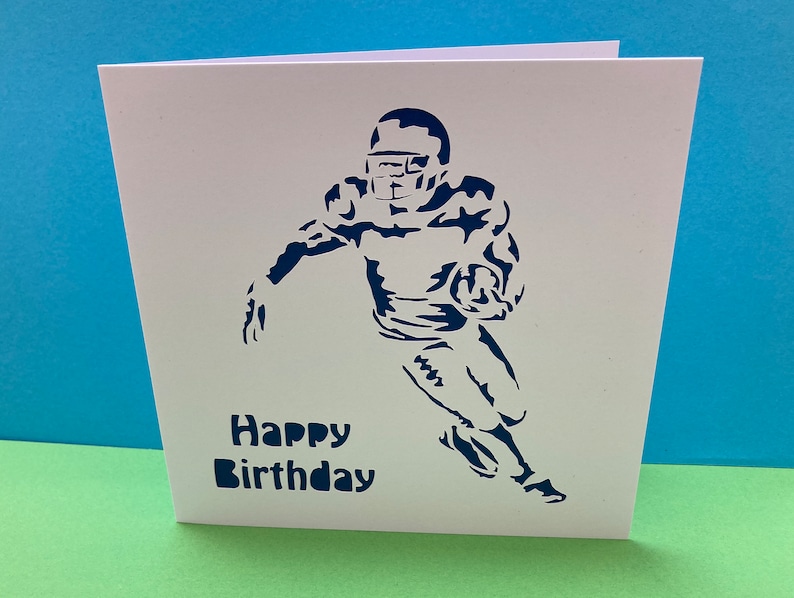American Football Card - Football Player - Handmade Greeting Card ...