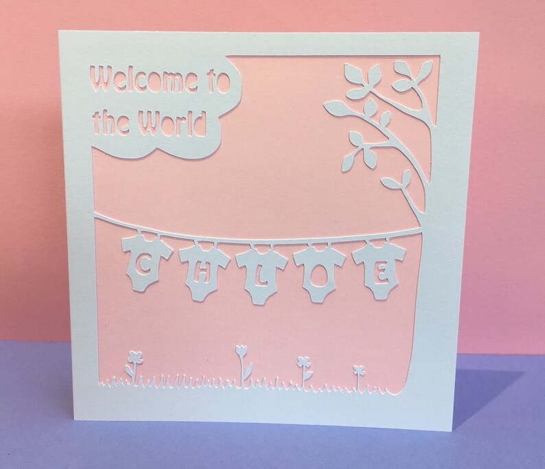 Personalised New Baby Card - Baby Girl - Baby Boy - Paper Cut - Baby's ...