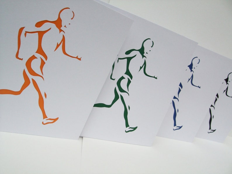 Running Card Marathon Card For a Runner Paper Cut - Etsy.de