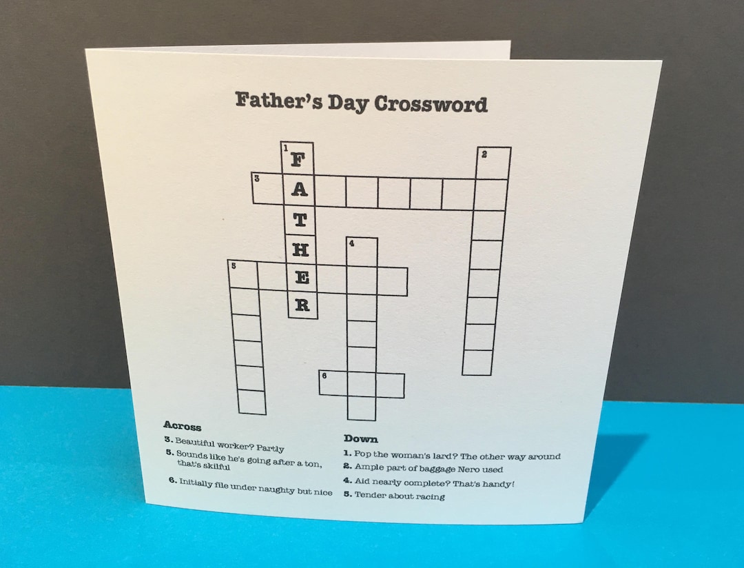 Father's Day Card Crossword - Cryptic Crossword - Crossword Puzzle ...