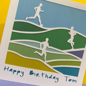 Running Birthday Card - Father's Day Card - Personalised - Card for a ...