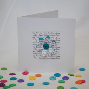 Easter Card - Button Flower - Paper Cut Flower - Handmade Greeting Card ...