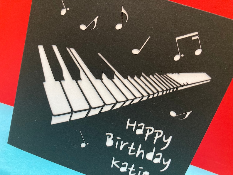 Personalised Piano Birthday Card - Pianist, Classical, Keyboard, Music ...