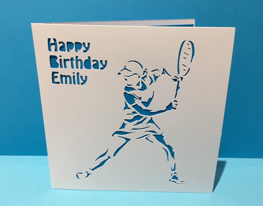 Tennis Card - Paper Cut Card - Birthday Card - Paper Handmade Greeting ...