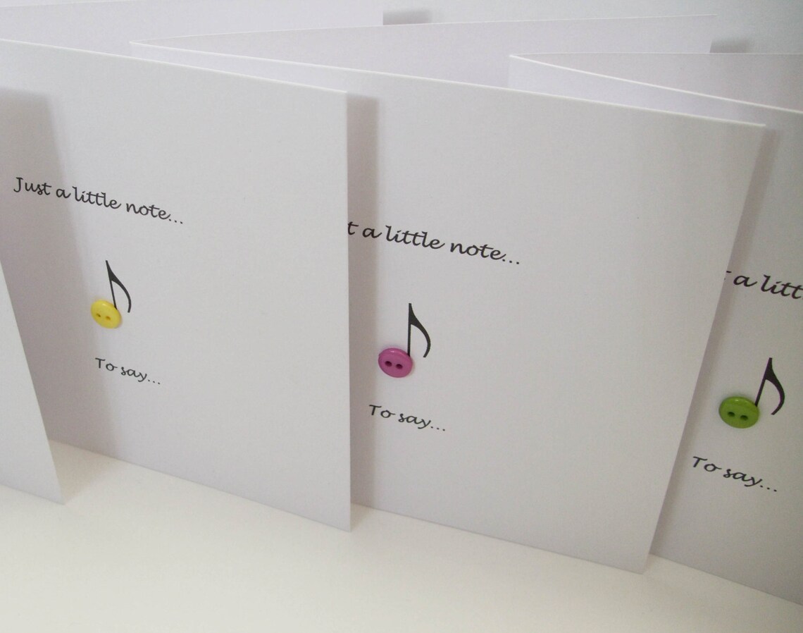 Just a Little Note Blank Note Card Paper Handmade Greeting - Etsy UK