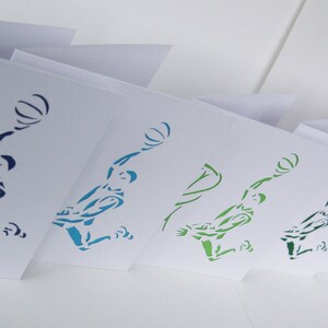 Basketball Card - Paper Cut Card - Handmade Greeting Card - Sport Card ...