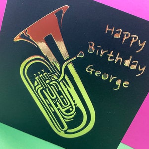 Personalised Tuba Birthday Card - Brass Band, Orchestra, Music, Paper ...