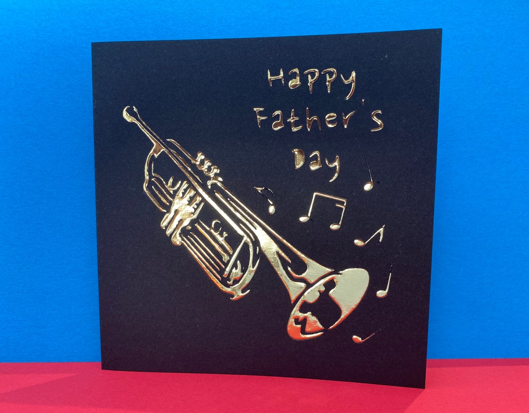 Trumpet Father's Day Card - Jazz Band, Trumpeter, Orchestra, Concert ...