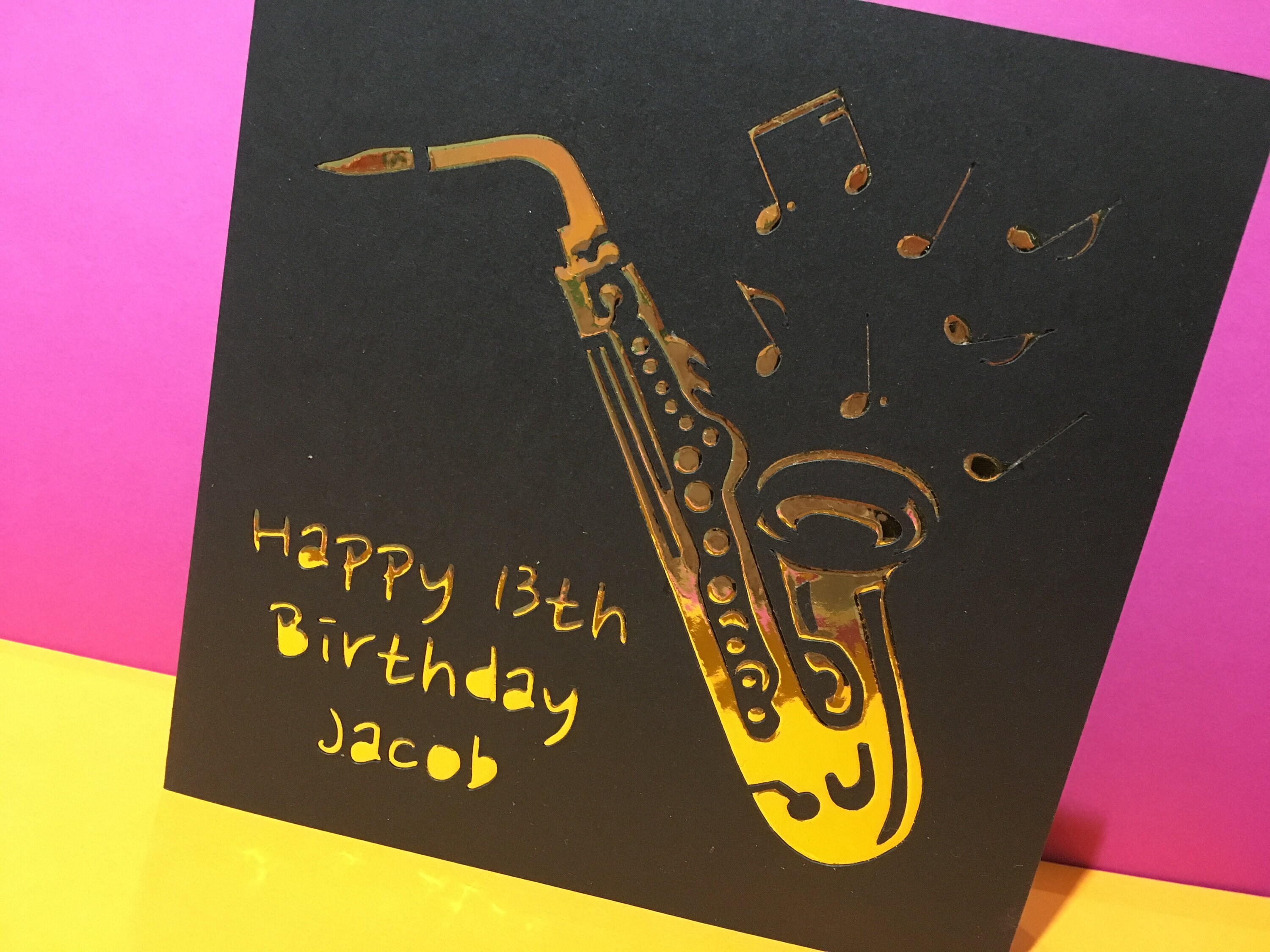 Personalised Saxophone Birthday Card Sax Jazz Band - Etsy UK