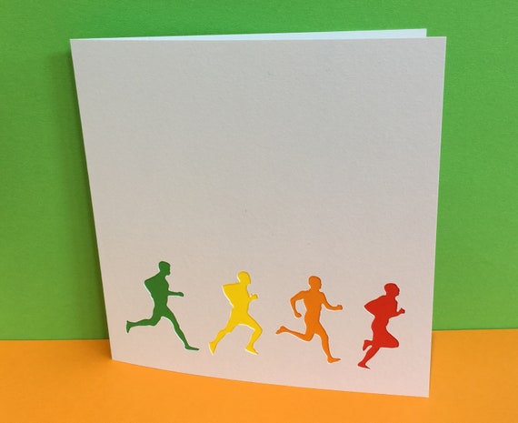 Running Card Marathon Card Card For a Runner Paper Cut | Etsy