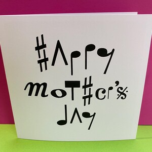 Music Mother's Day Card - Paper Cut Card - Musical Notes - for Mum ...