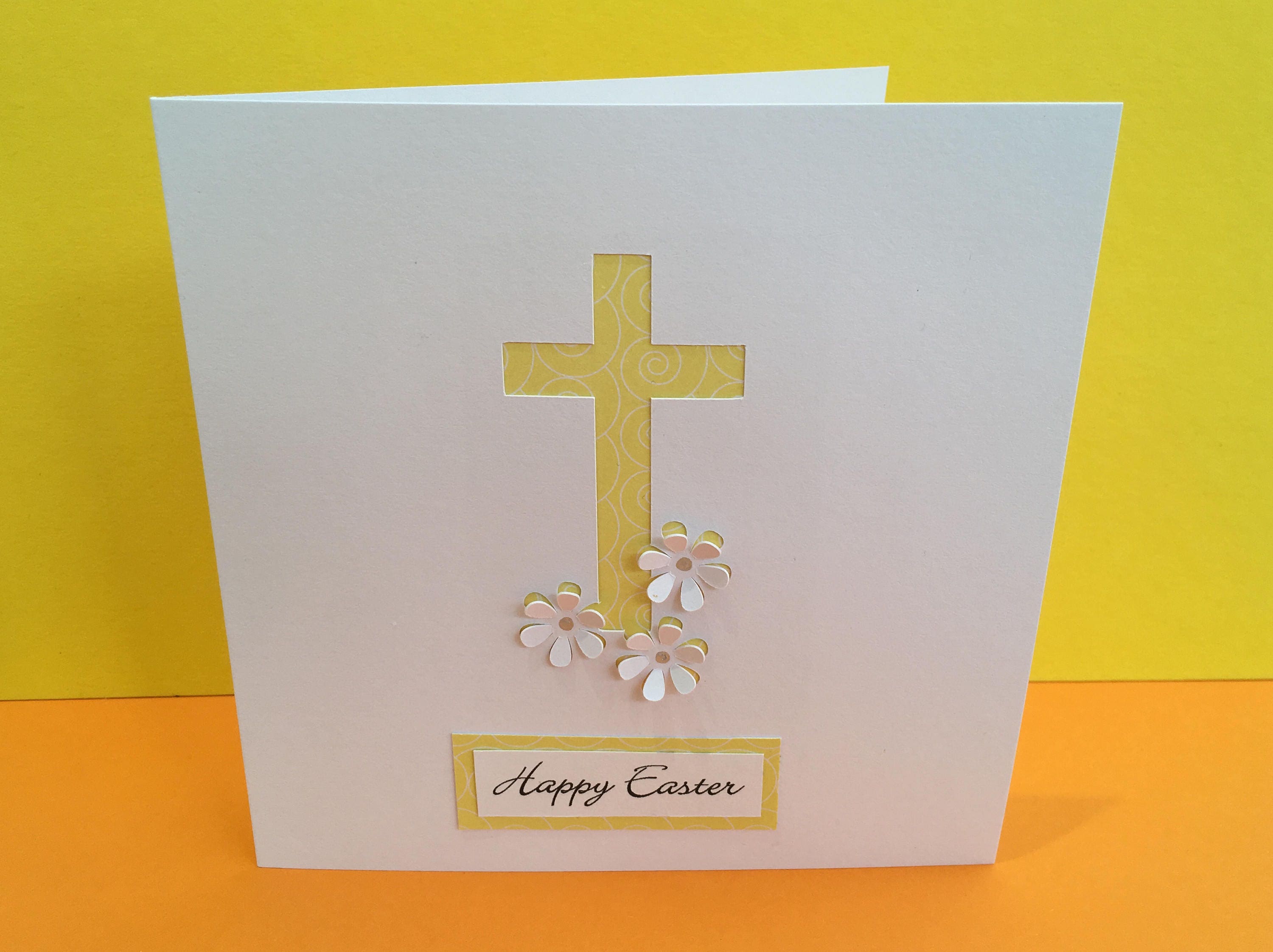 Easter Card Religious Easter Card Easter Cross Paper Cut - Etsy UK