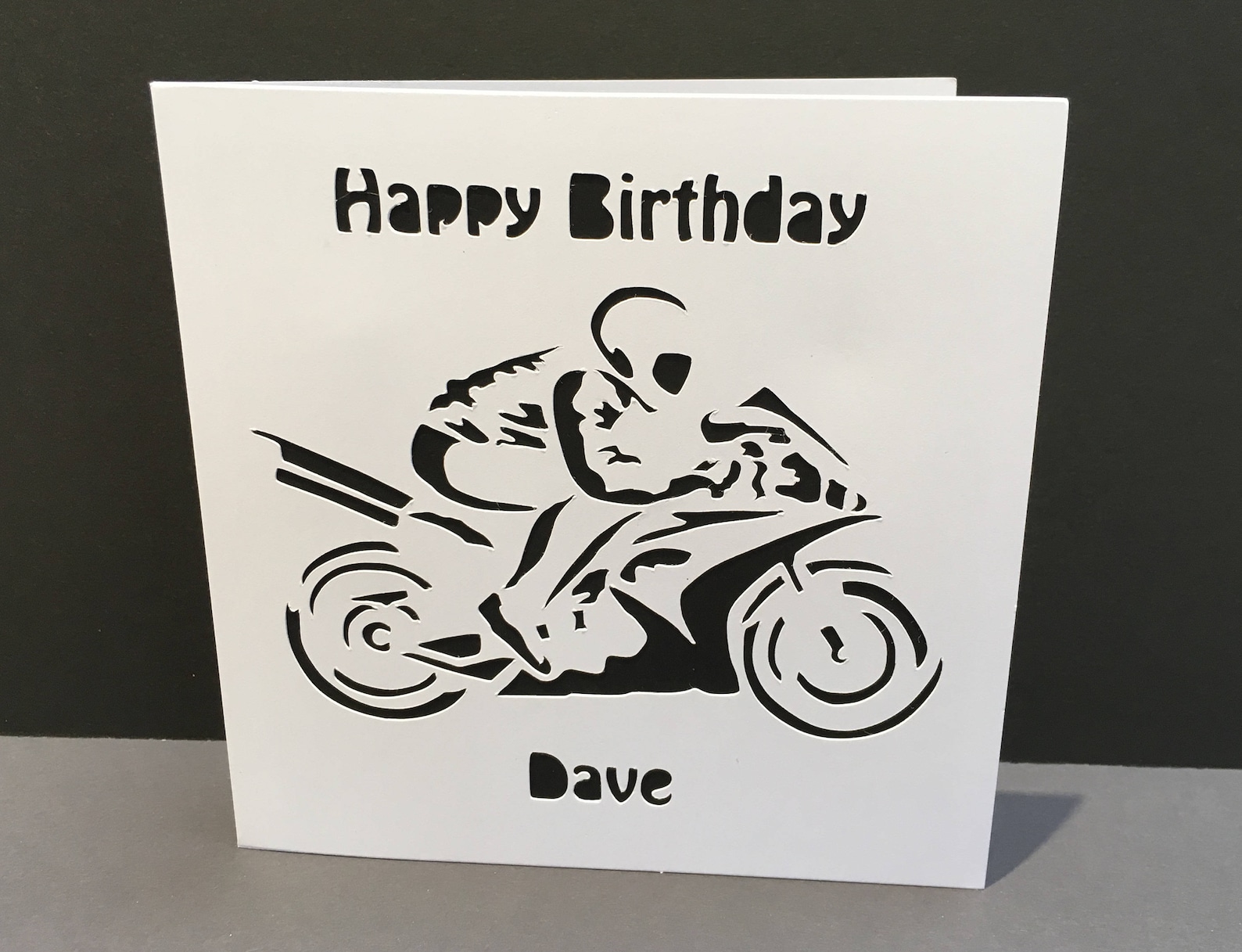 Motorbike Card- Birthday Card - Father's Day Card - Paper Cut Handmade ...