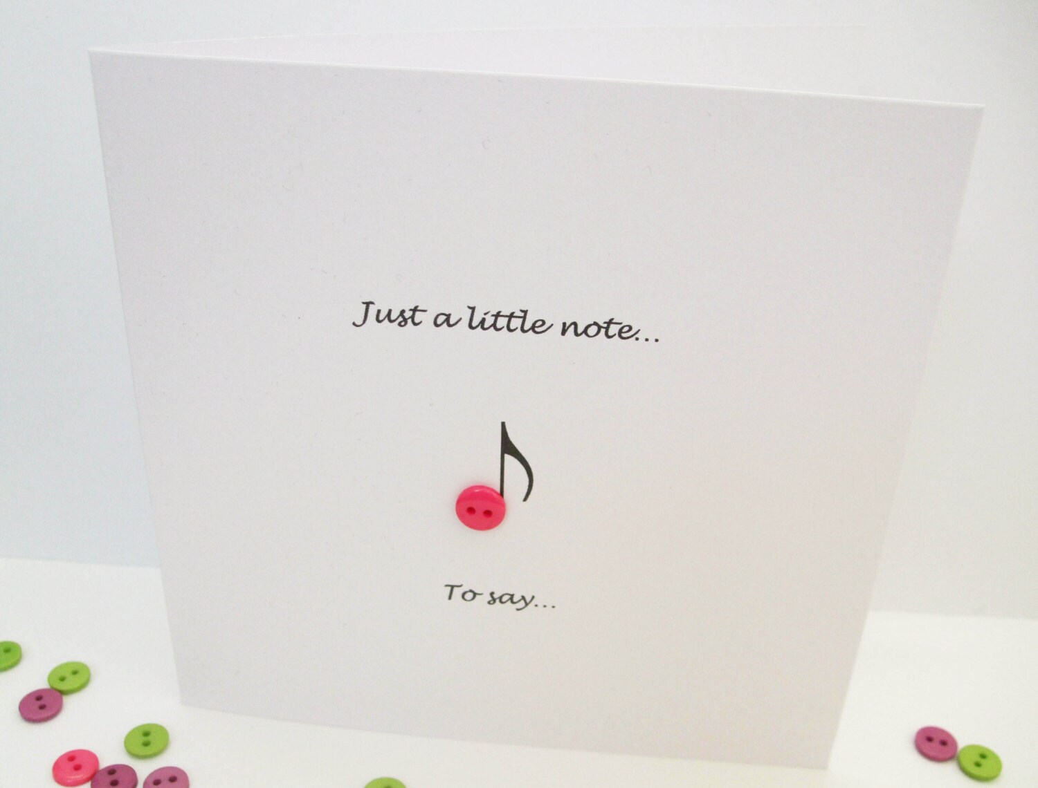 Just a Little Note Blank Note Card Paper Handmade Greeting - Etsy UK