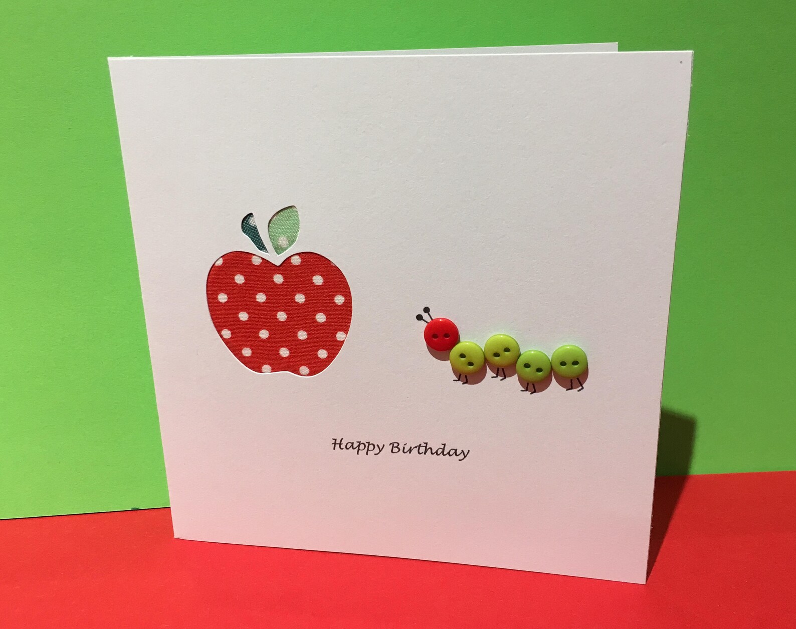 Caterpillar Birthday Card Cute Button Caterpillar Card for a - Etsy