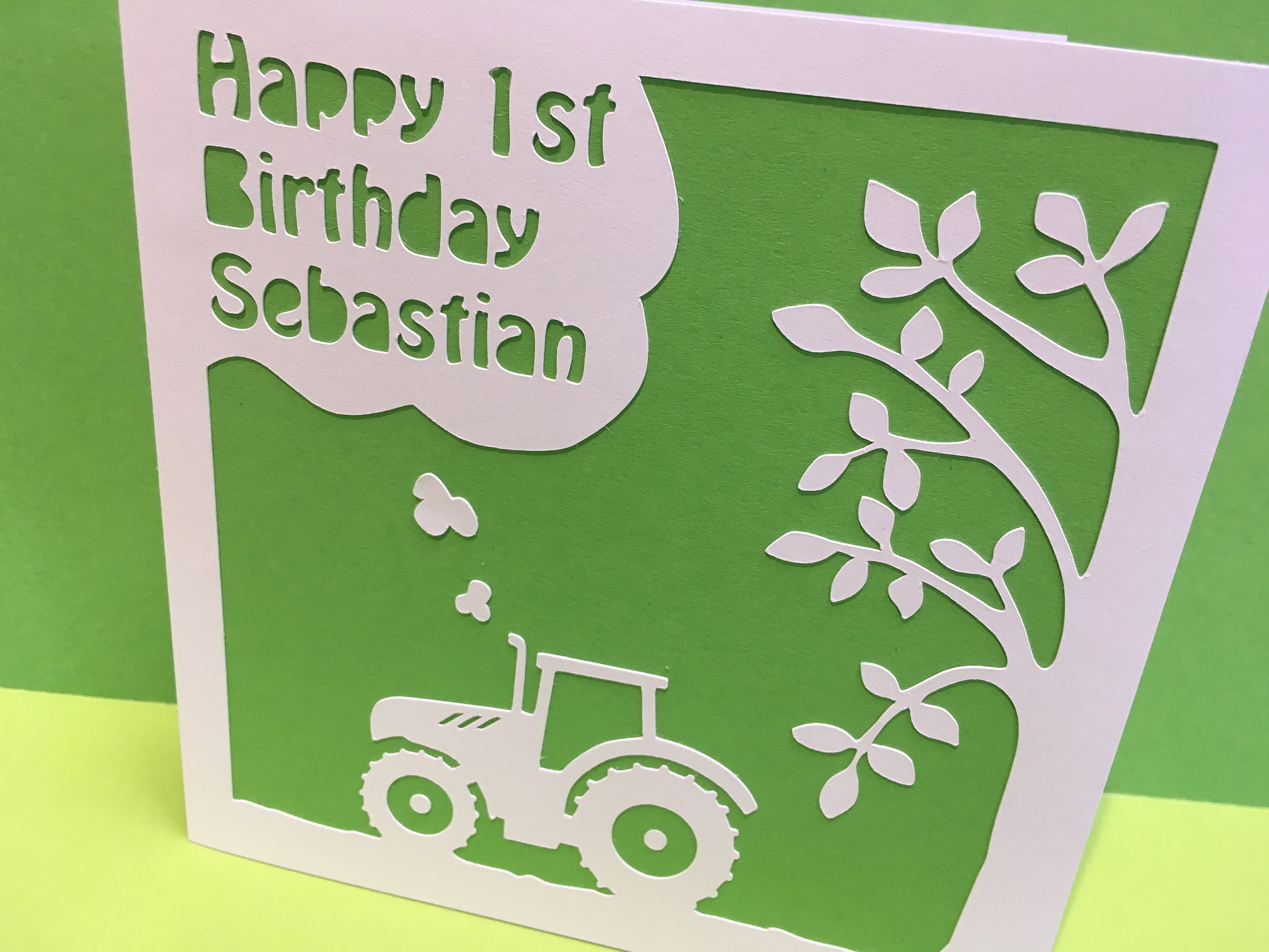 Personalised Tractor Birthday Card for a Child Paper Cut - Etsy UK