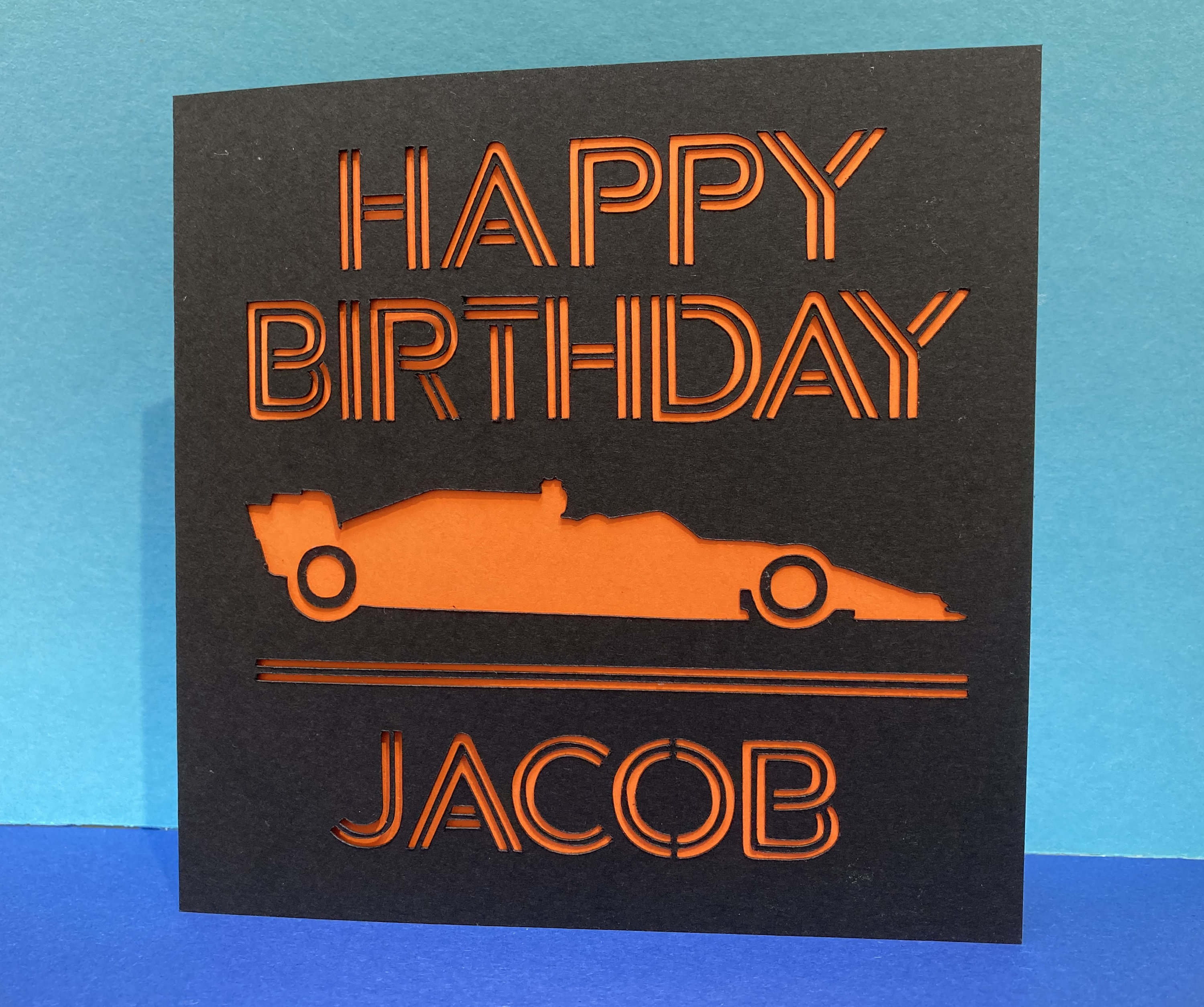 Racing Car Birthday Card F1 Personalised Papercut Card - Etsy