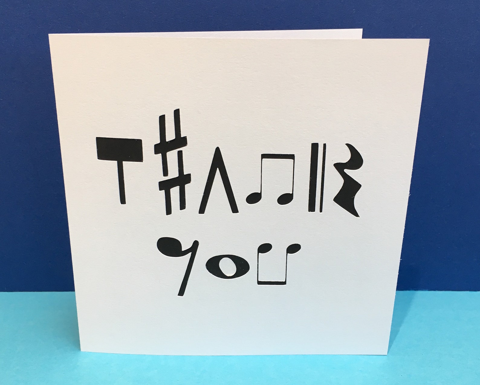 Music Thank You Card Paper Cut Card Musical Notes for - Etsy