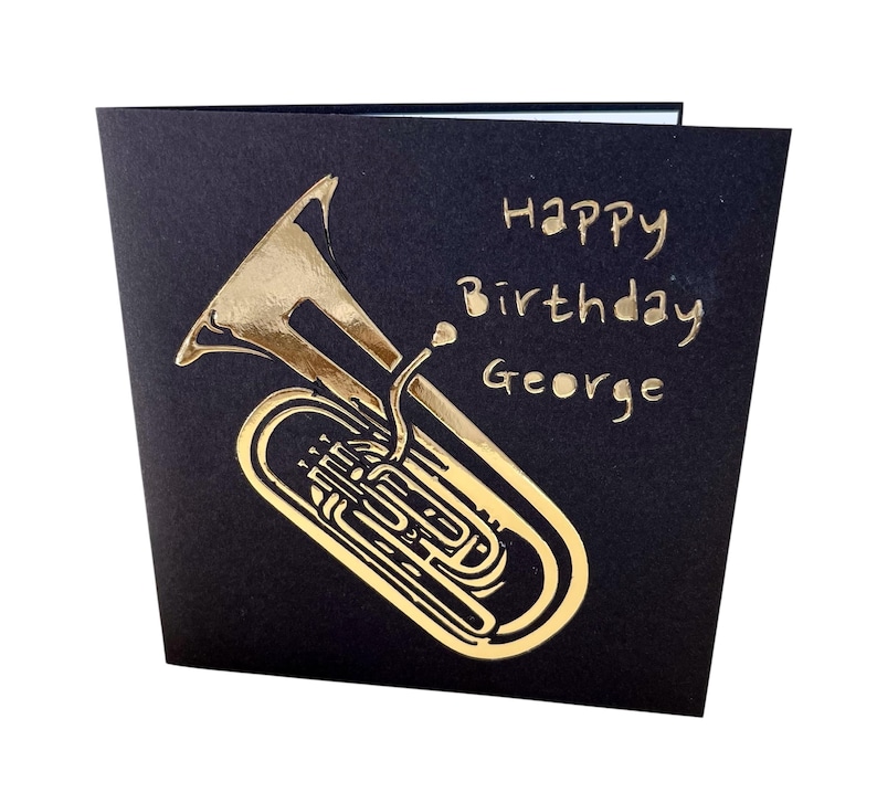 Personalised Tuba Birthday Card - Brass Band, Orchestra, Music, Paper ...