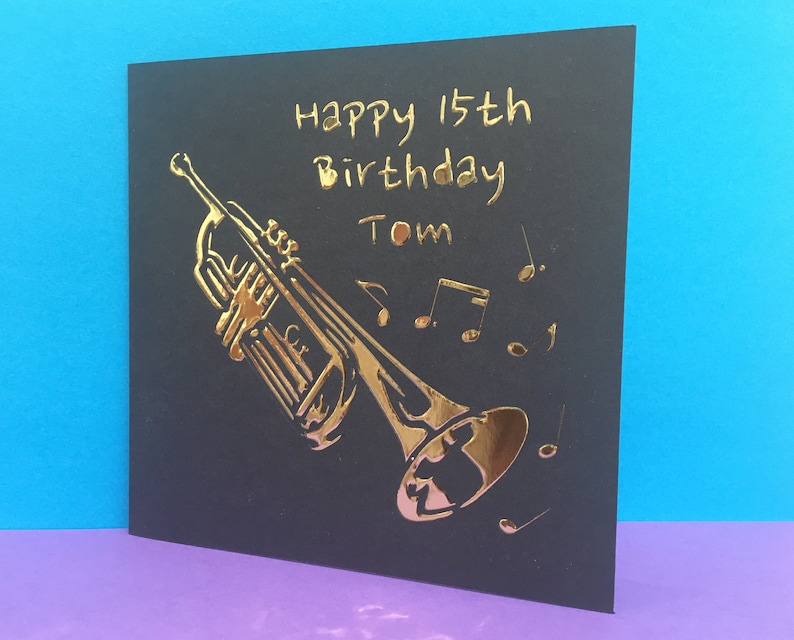 Personalised Trumpet Birthday Card - Jazz Band, Trumpeter, Orchestra ...