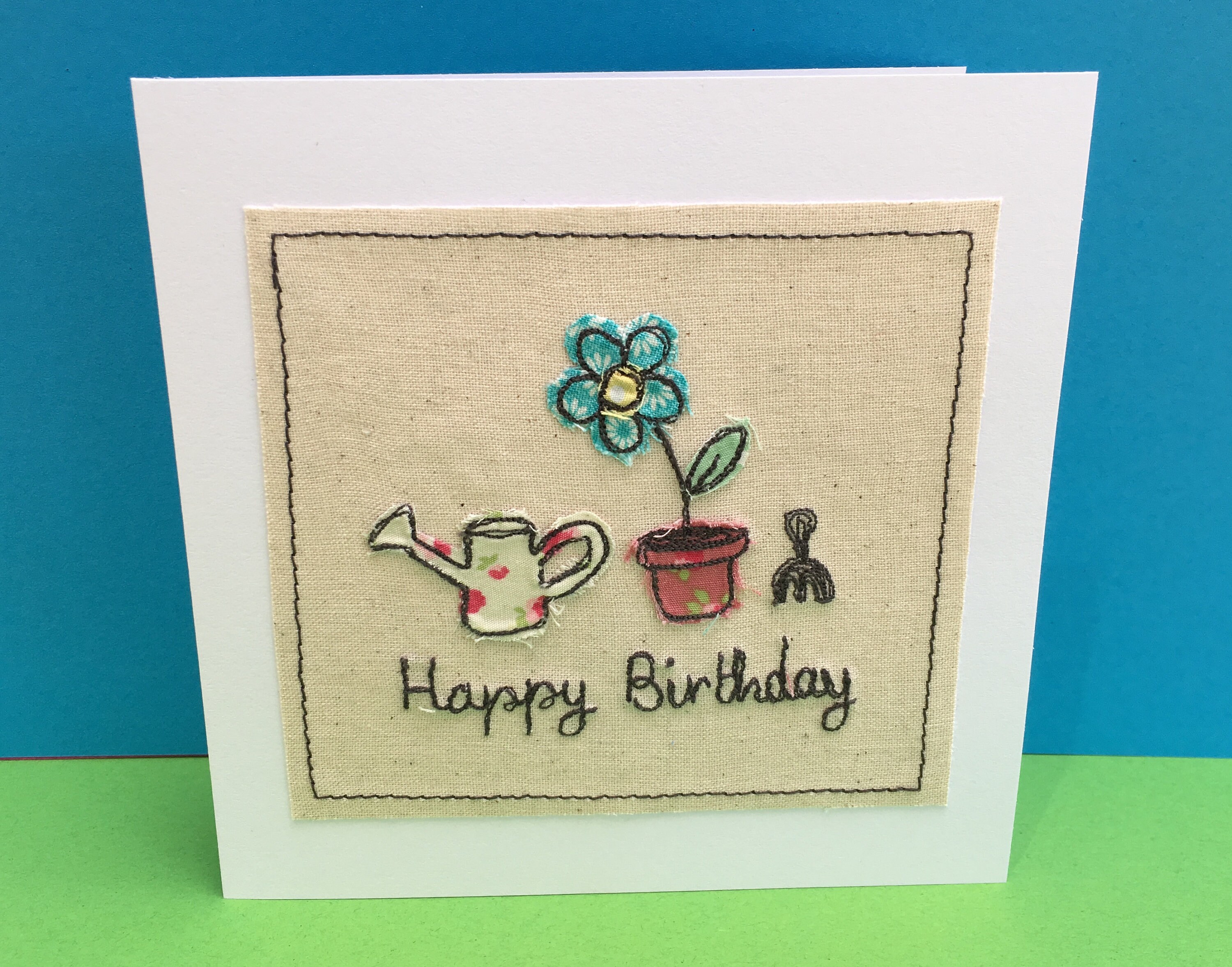 Personalised Gardening Birthday Card Embroidered Card | Etsy