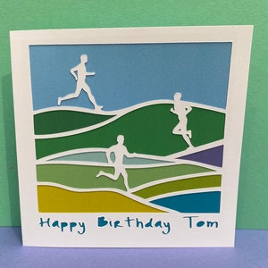 Running Birthday Card - Father's Day Card - Personalised - Card for a ...
