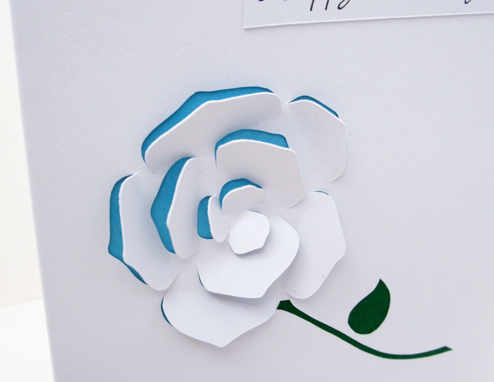 Rose Birthday Card - Paper Cut - Personalised Card - Handmade Greeting ...