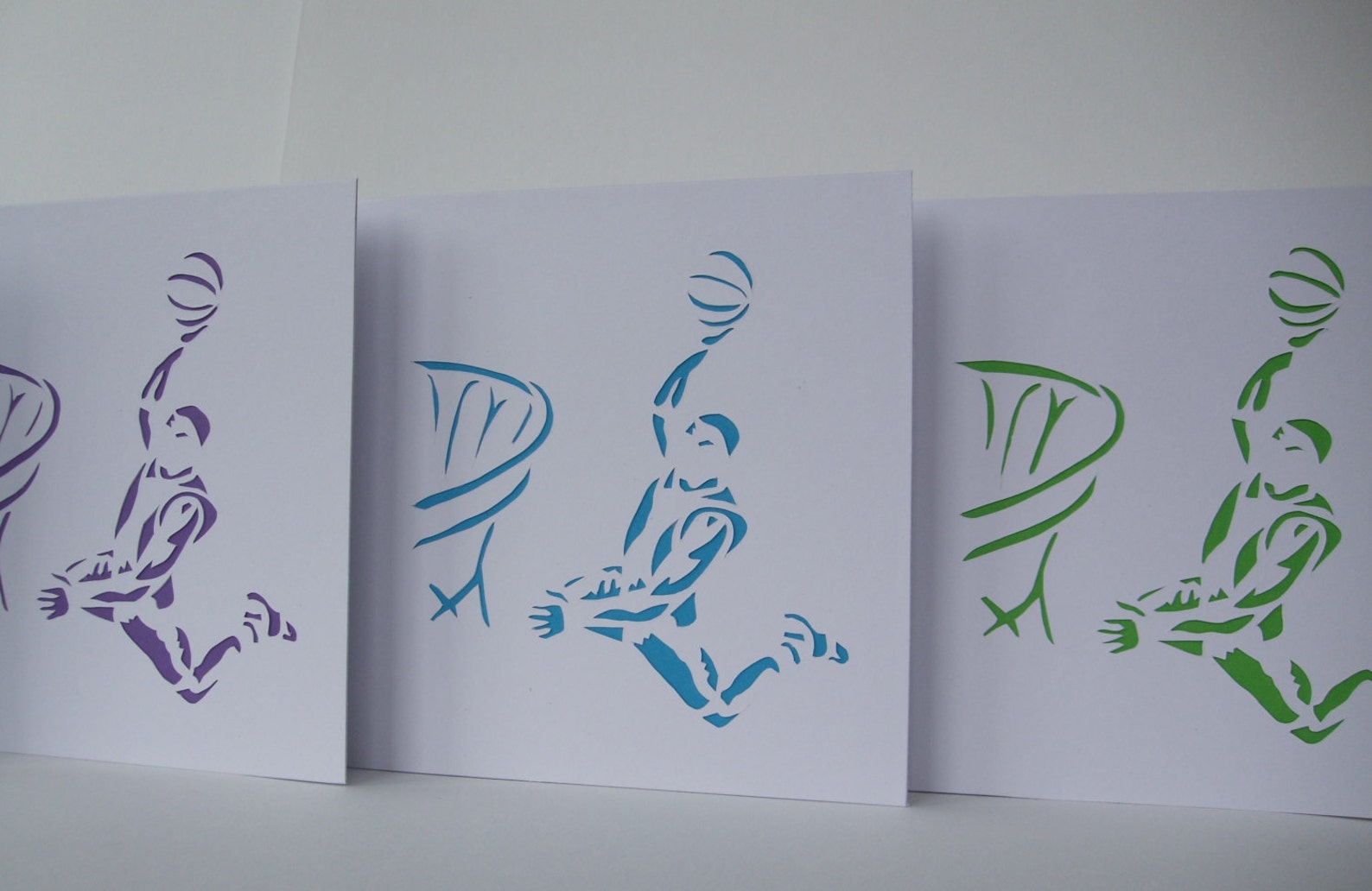 Basketball Card Paper Cut Card Handmade Greeting Card - Etsy