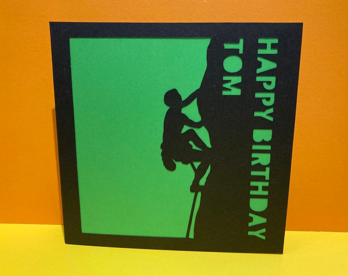Personalised Rock Climbing Birthday Card - Papercut - Climber ...