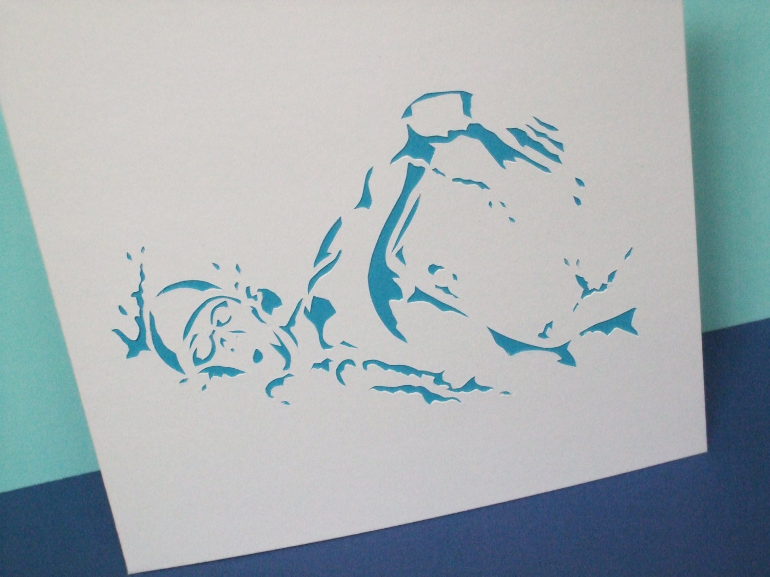 Swimming Card Birthday Card Paper Cut Card Personalised - Etsy UK