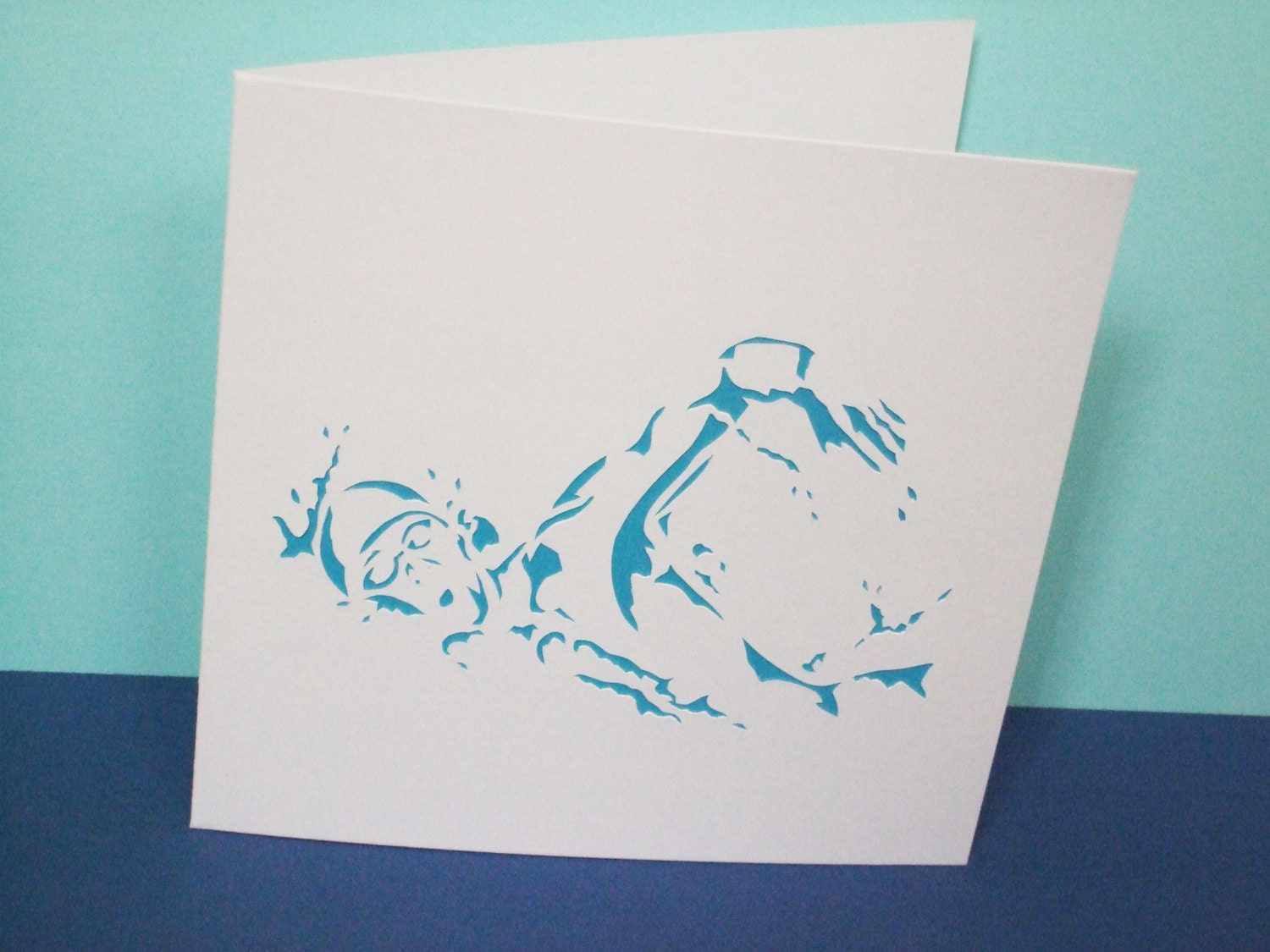 Swimming Card Birthday Card Paper Cut Card Personalised - Etsy UK