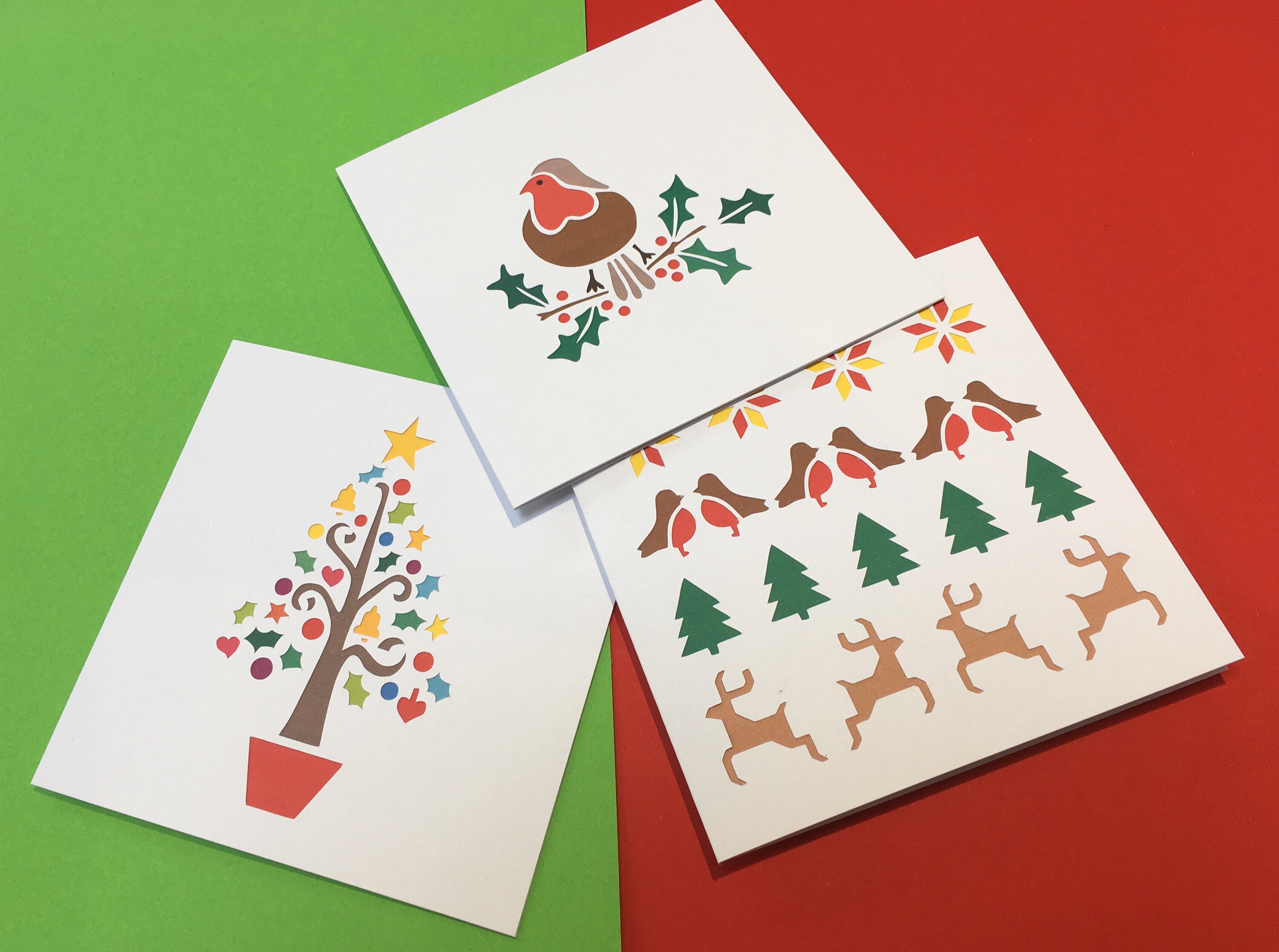 Christmas Cards Pack of 6 Paper Cut Christmas Card Set | Etsy UK