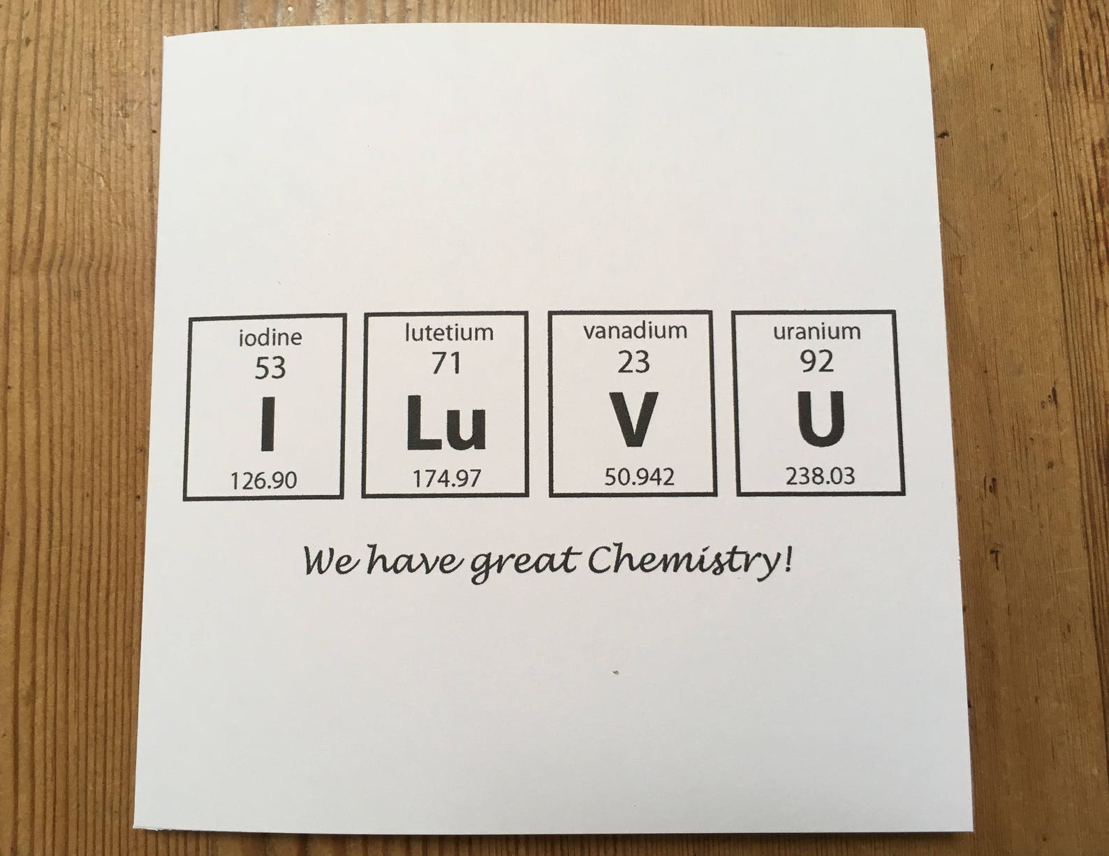 Valentine's Day Card - We Have Great Chemistry - Card for a Chemist ...
