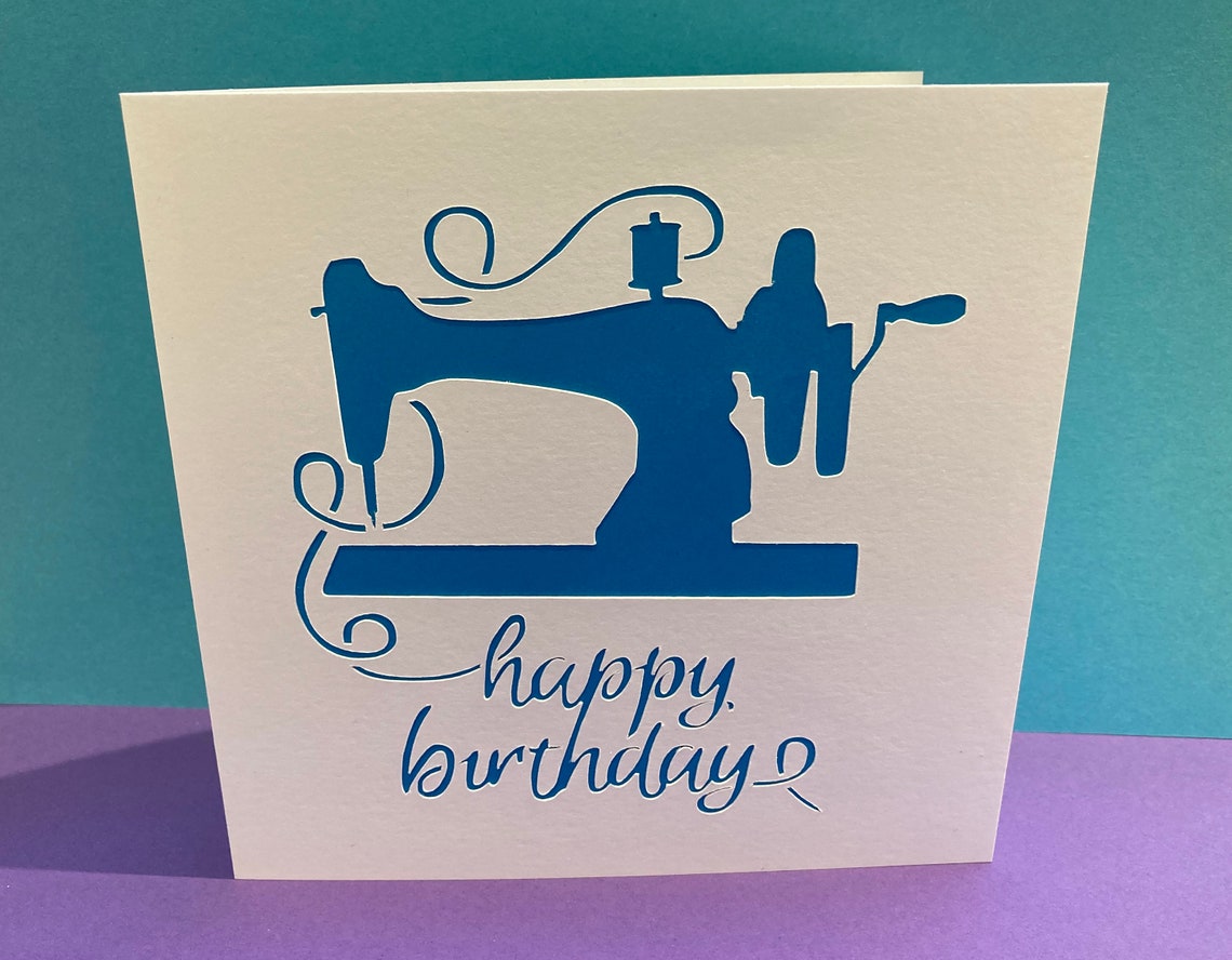 Sewing Birthday Card for a Sewer Sewing Machine Crafter - Etsy