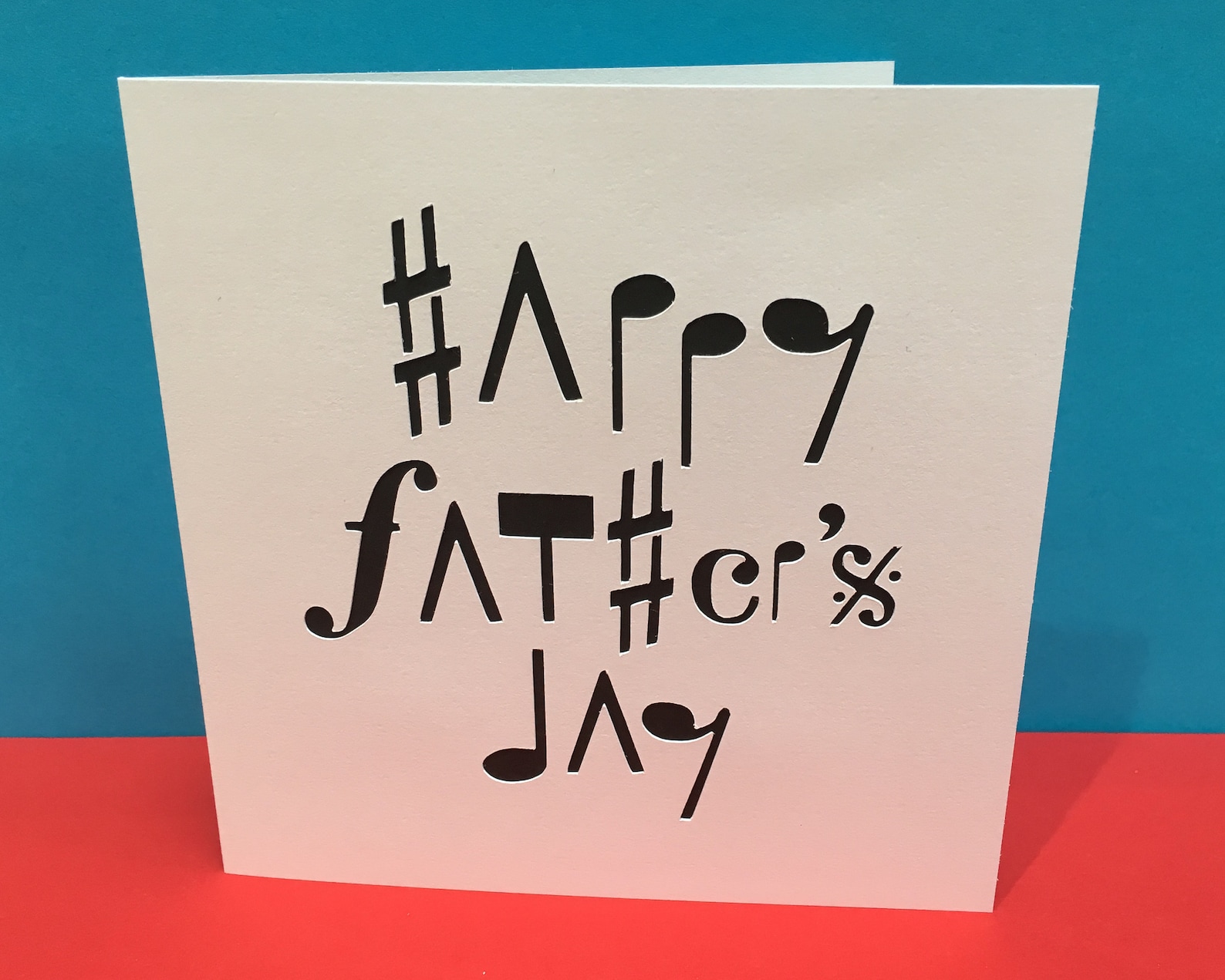 Music Father's Day Card - Paper Cut Card - Musical Notes - for Dad ...