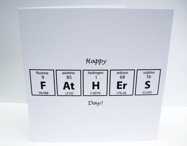 Father's Day Card - Card for a Chemist Scientist - Paper Handmade ...
