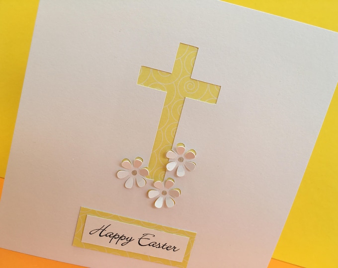 Easter Card Religious Easter Card Easter Cross Paper Cut - Etsy