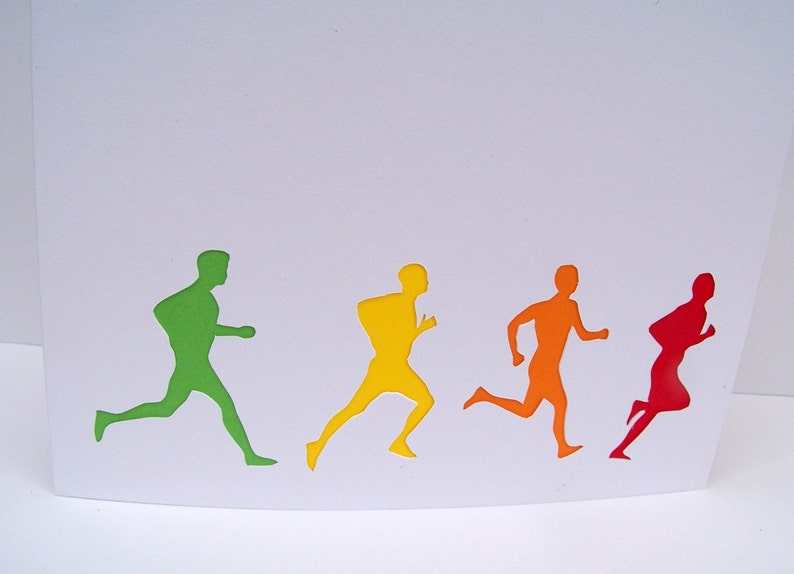 Running Card, Marathon Card, Card for a Runner - Paper Cut - Handmade ...