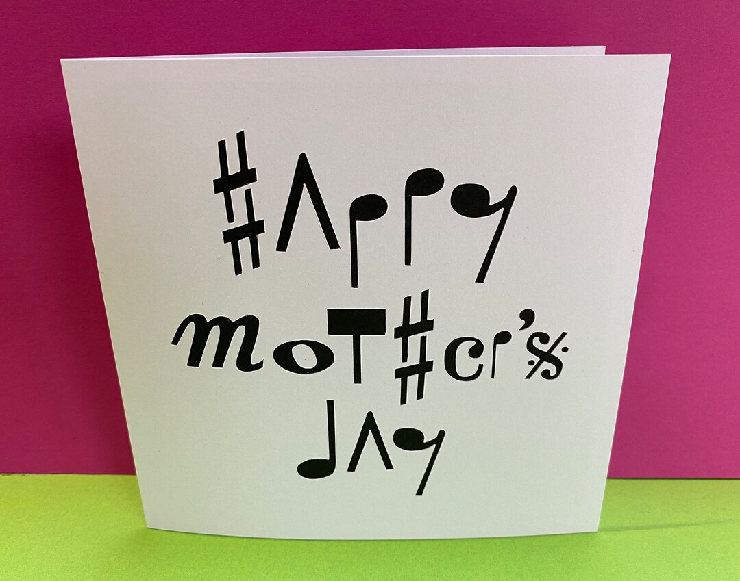 Music Mother's Day Card - Paper Cut Card - Musical Notes - for Mum ...