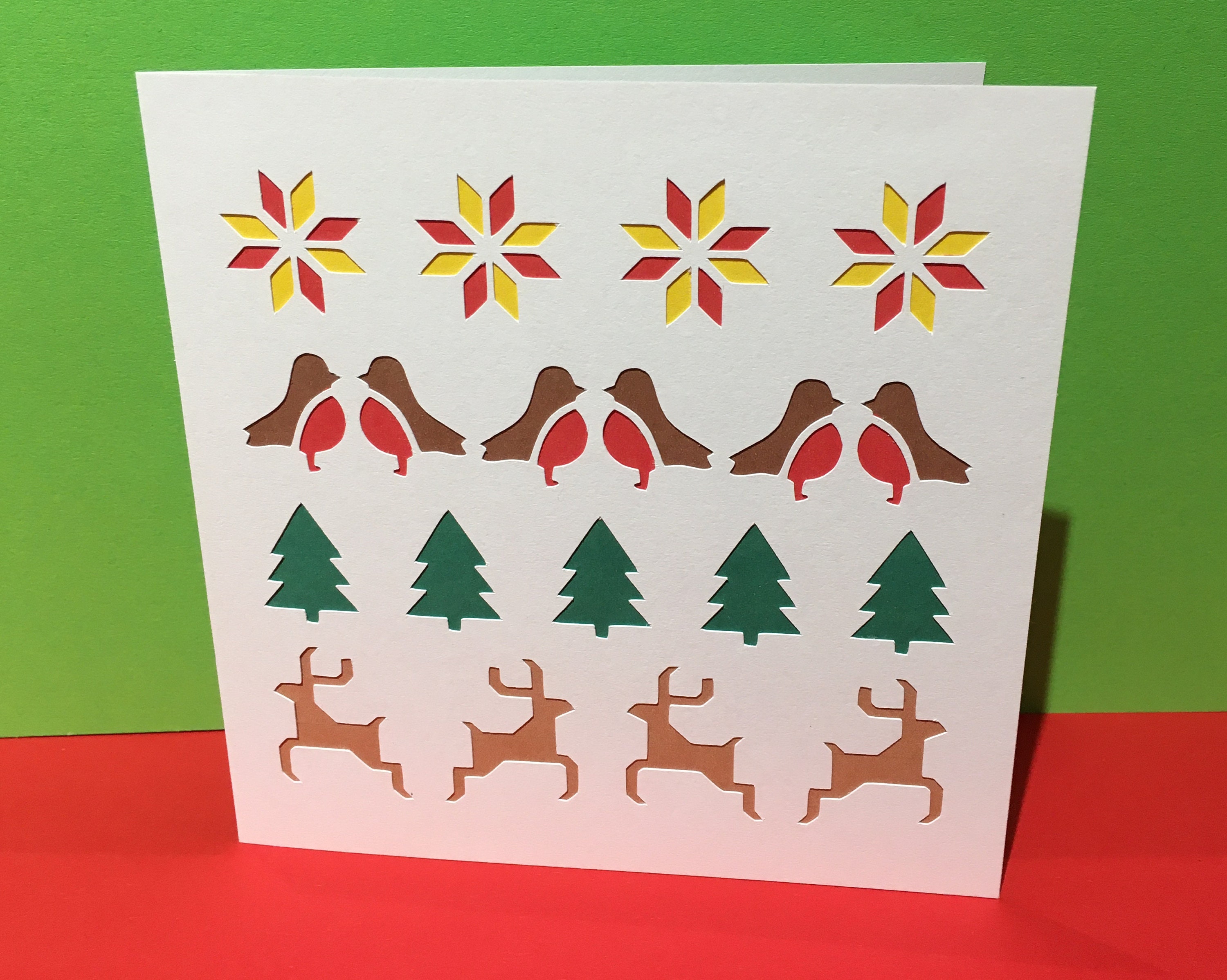 Christmas Cards Pack of 6 Paper Cut Christmas Card Set | Etsy UK