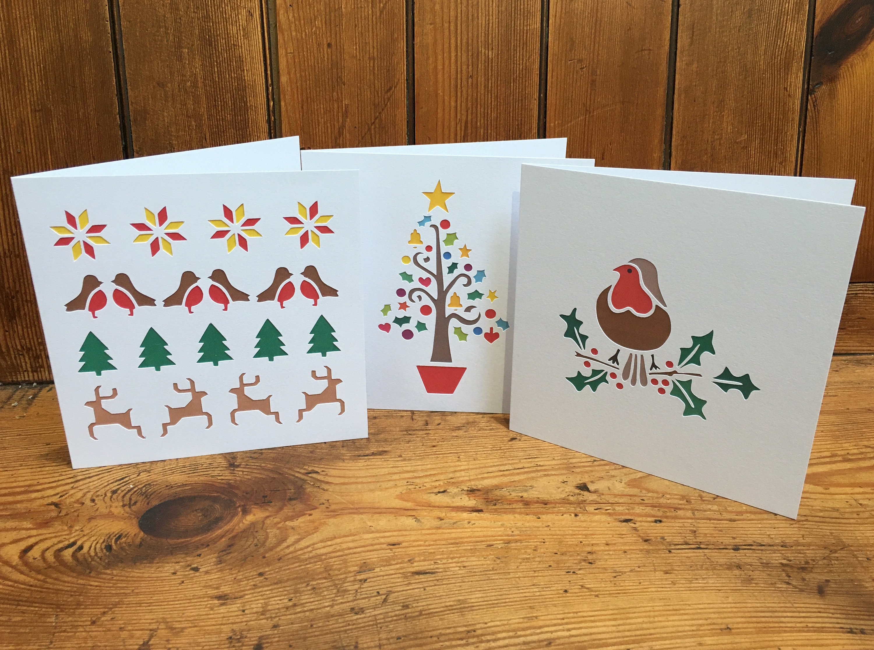 Christmas Cards Pack of 6 Paper Cut Christmas Card Set | Etsy UK