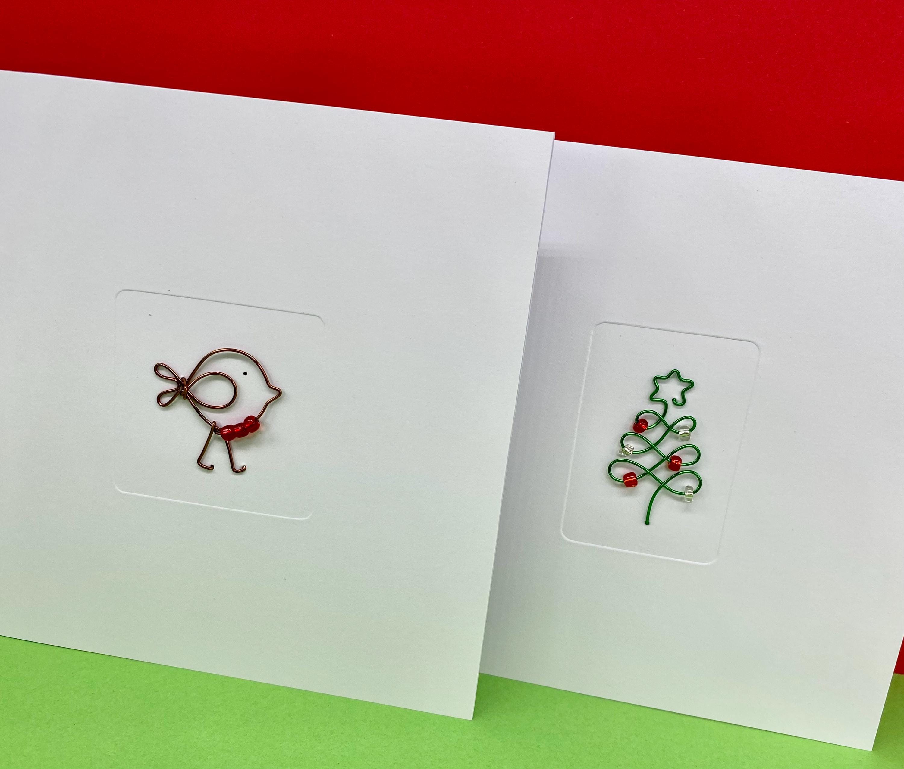 Robin Christmas Card - Wire Robin - Cute - Beads - Holiday Card, Robin ...
