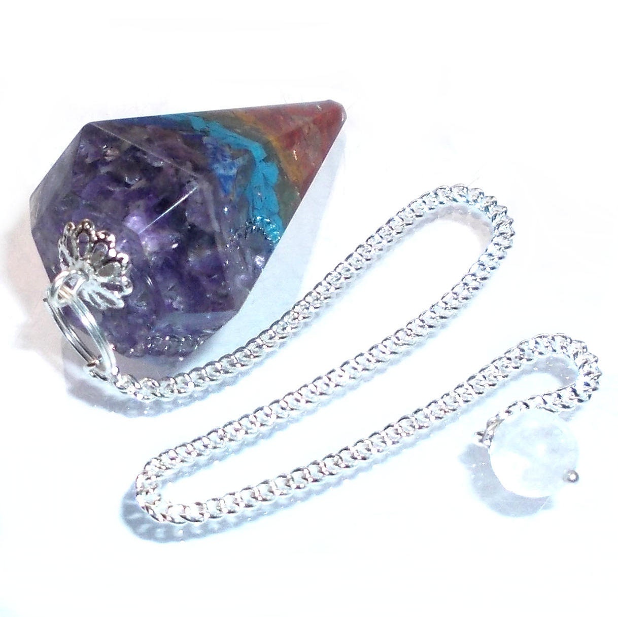 Orgonite Crystal Chips Point Dowsing Pendulum & Keeper Pouch - Etsy