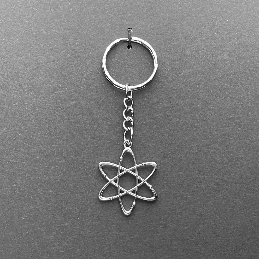 Atom Symbol Keyring Science Geek Keychain Physicist Gift Cosplay Prop ...