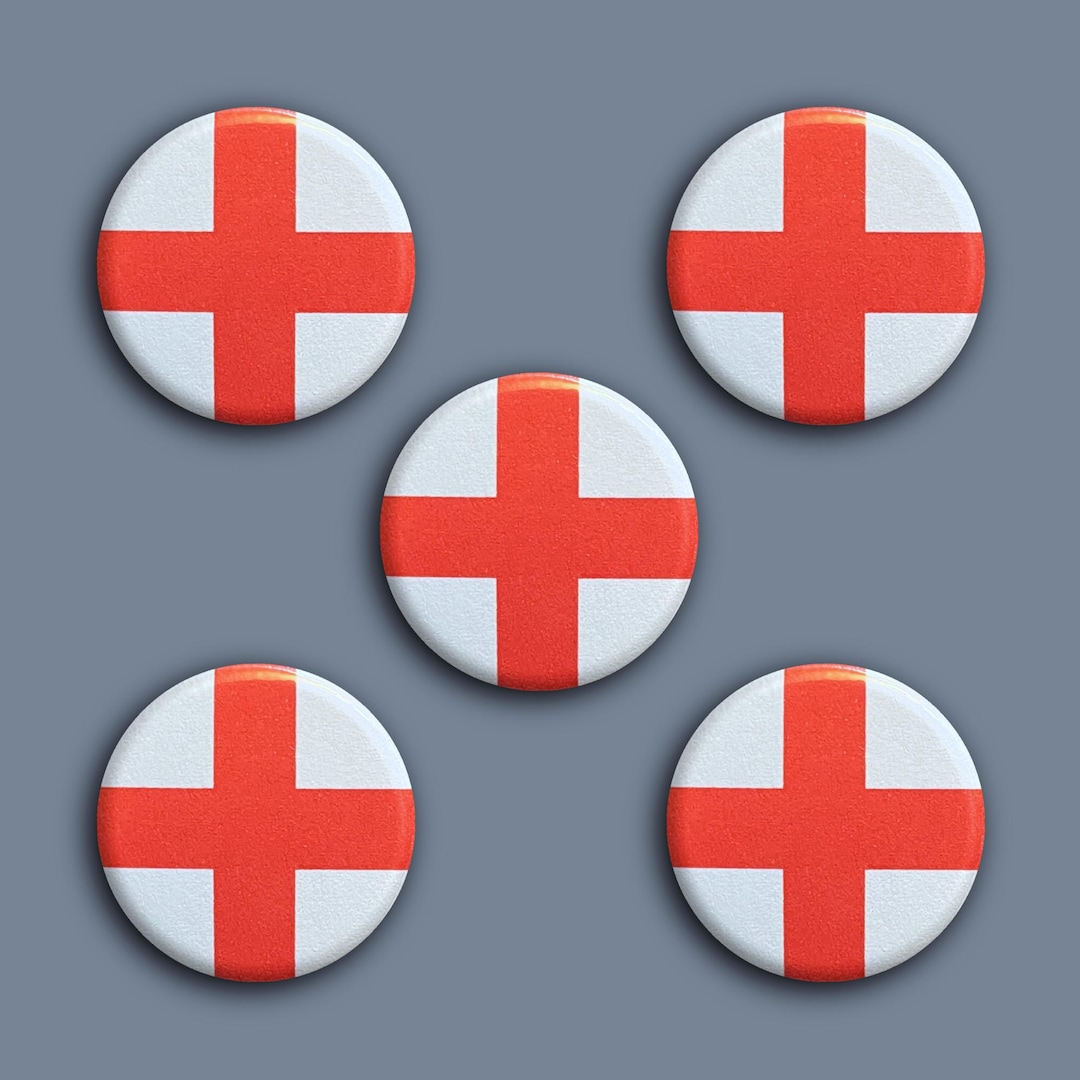 England Flag Badges, English Red and White Cross of St. George, 25mm (1 ...