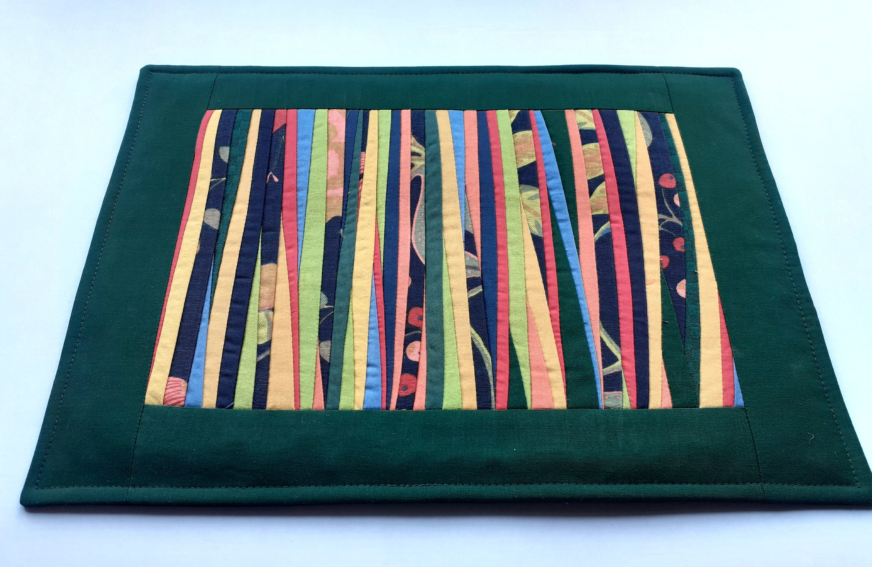 Handmade Quilted Placemats Set: Modern Patchwork Table Mats - Etsy