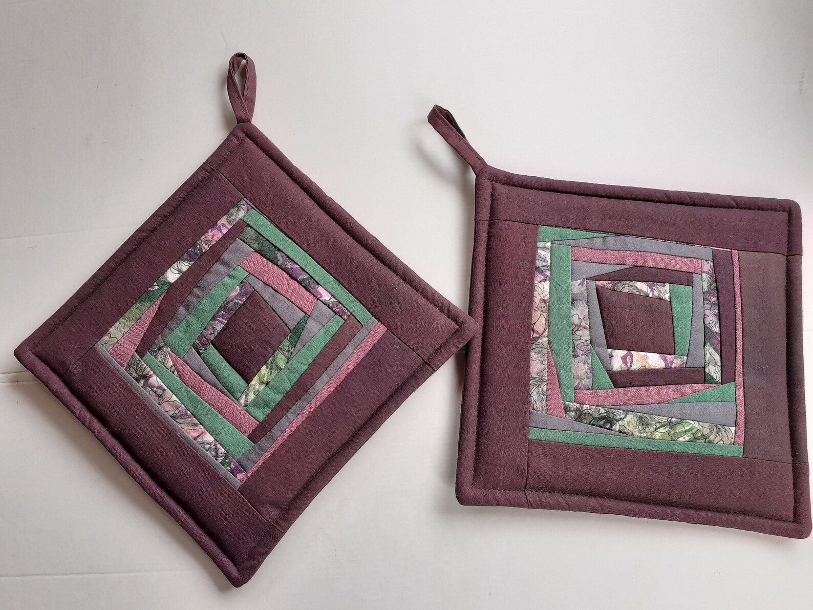 Pot Holders Quilted Potholders Fabric Padded Patchwork - Etsy