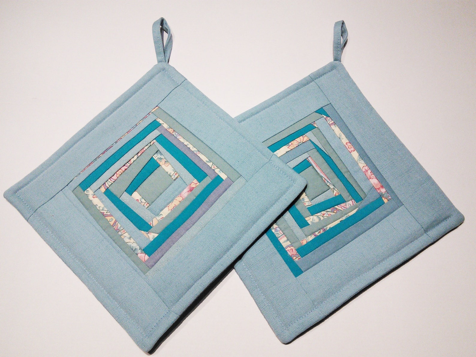 Quilted Pot Holders Quilted Potholder Quilted Fabric Pads - Etsy