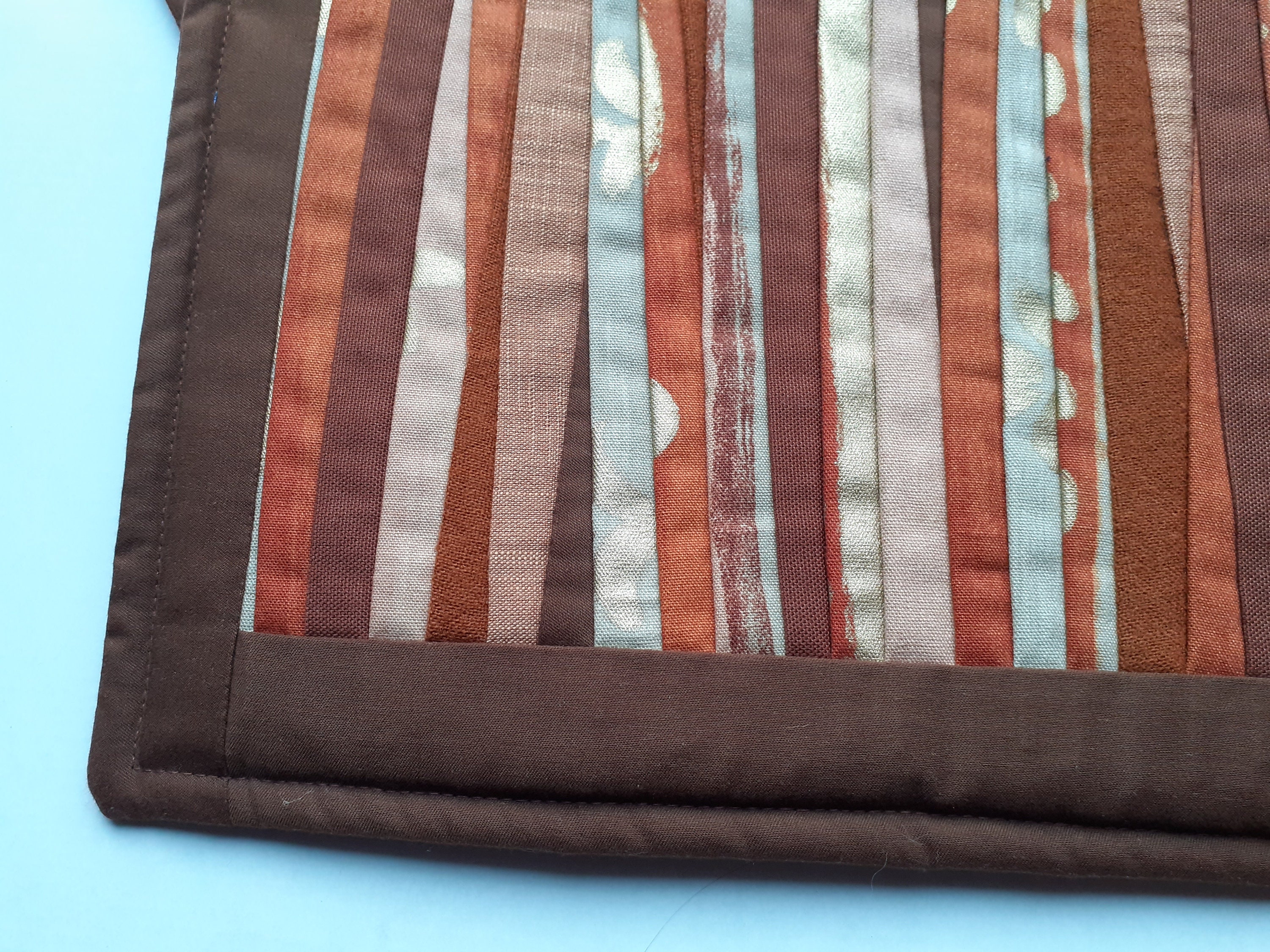 Set of 2 Table Decor Quilted Place Mats Brown Gold Color | Etsy